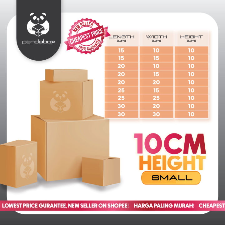 PANDABOX 10cm Height Carton Box Packaging Box Cardboard Box | Lazada