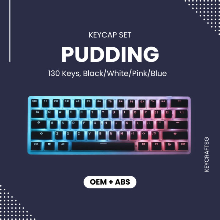 🇸🇬 Pastel Pudding Keycaps OEM Profile ABS Double-Shot for Mechanical ...