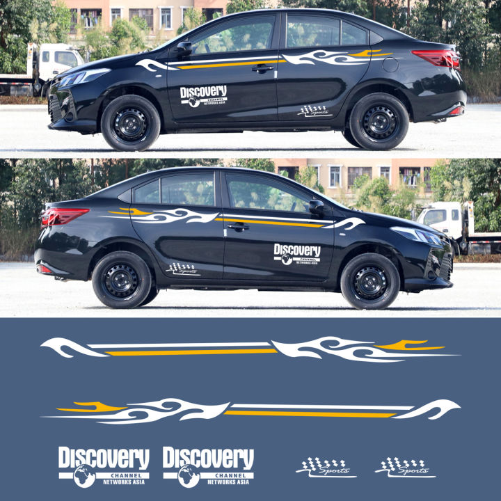 2Pcs DIY Universal Vinyl Auto Racing Body Door Side Stripe Graphic ...