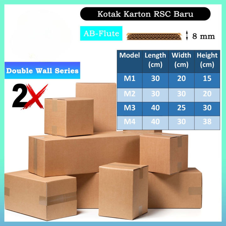 M1-Double Wall RSC Box Packaging - ABFlute-8mm - Bulk Purchase | Lazada