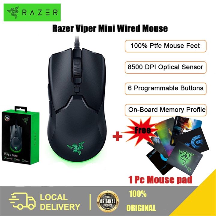 Original Razer Viper Mini Wired Mouse 8500DPI PAW3359 Optical Sensor ...