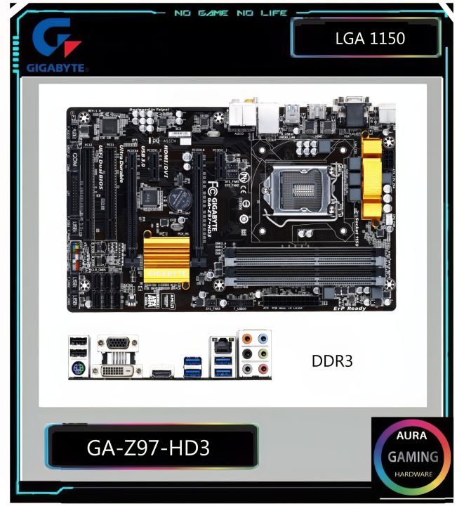 MAINBOARD 1150 GIGABYTE GA-Z97-HD3 DDR3 GEN4th | Lazada.co.th