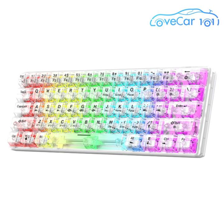61 Keys Gaming Keyboard Wireless 2.4G Clicky Keyboard Bluetooth ...