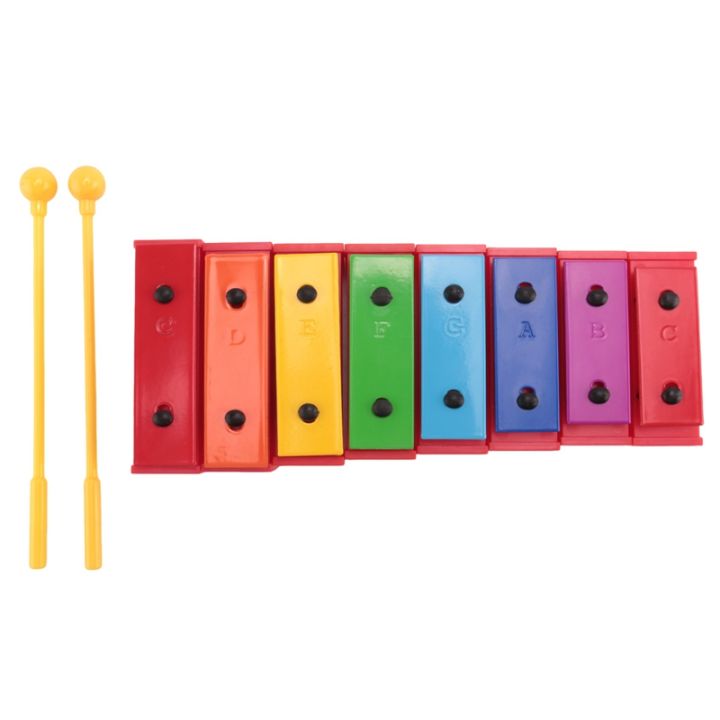 8 Notes Chromatic Xylophone Glockenspiel Resonator Bells with Yellow ...