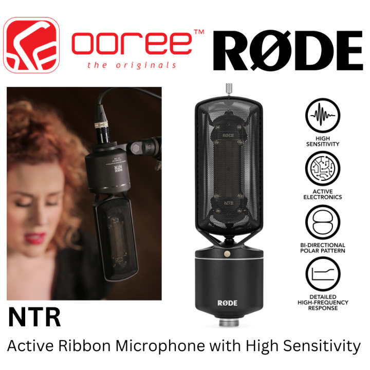 RODE NTR ACTIVE RIBBON MICROPHONE WITH BI-DIRECTIONAL POLAR PATTERN AND ...