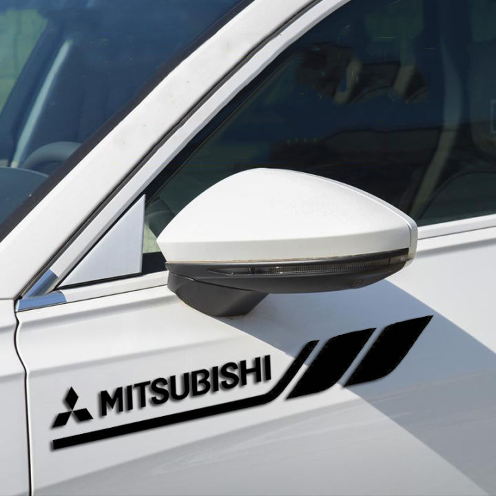 สติกเกอร์รูปกีฬารูปลอกลายทางบังโคลนตกแต่งรถยนต์2ชิ้น/เซ็ตสำหรับ ...