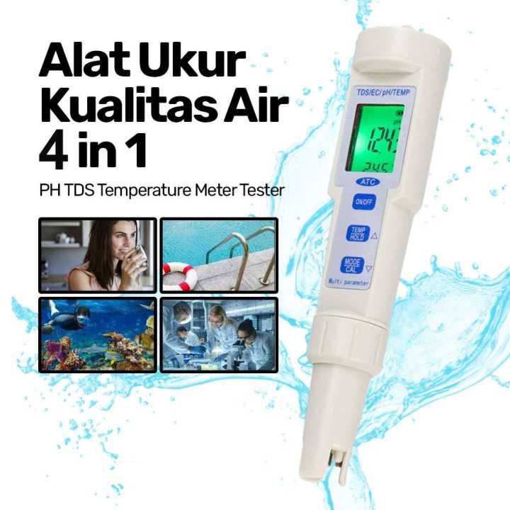 CL COD YIERYI Alat Ukur Kualitas Air 4 in 1 pH TDS Temperature Meter ...