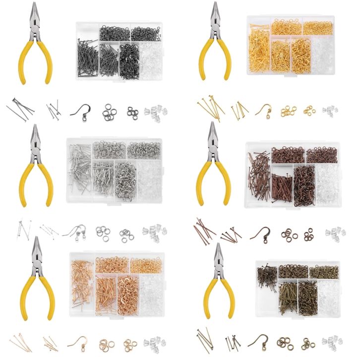 6 Colors Jewelry Making Set Finding Earring Hook Studs Open Jump Ring ...