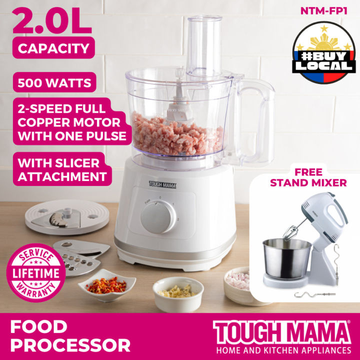 Tough Mama NTM-FP1 White Food Processor Heavy Duty Powerful Chopper ...
