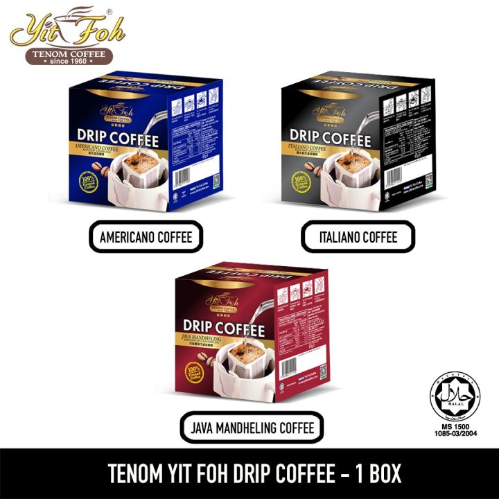 Tenom Yit Foh Drip Coffee Americano/Italiano/Java Mandheling 挂耳咖啡 (10g x 8 Sachets) | Lazada