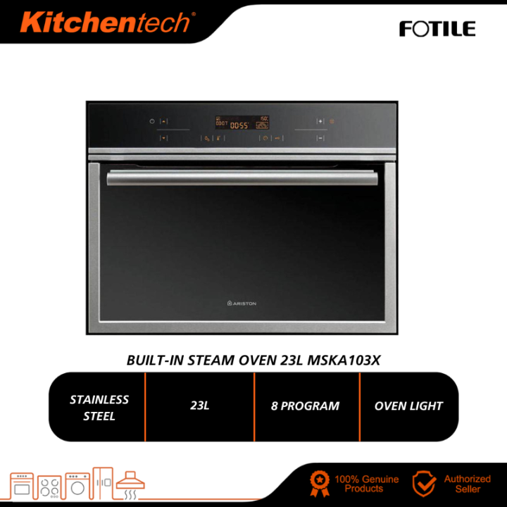 Ariston Built in Steam Oven MSKA-103X 8 Cooking programmes 31L 45cm Series MSKA103X Showroom ...
