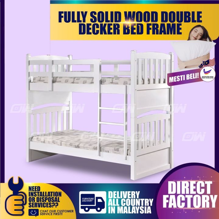 Fully Solid Wood Double Decker Wooden Bed / Bunk Bed / Dorm Bed ...