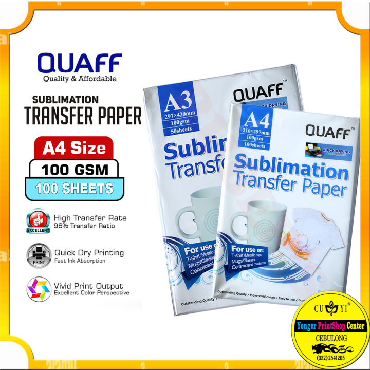 1pack QUAFF SUBLIMATION PAPER A4 (100pcs.) - CEBULONG CUYI | Lazada PH