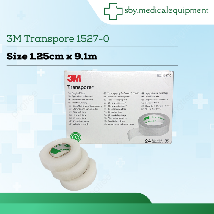3M Transpore Surgical Tape 1527-0 Size 1.25cm x 9.1m Skot Mata Eyelid Tape Plester Transparan 3M ...
