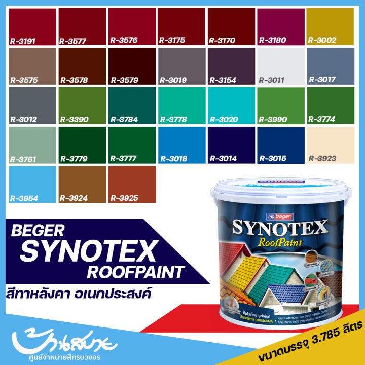 Beger Synotex สีทาหลังคา เบเยอร์ สีอเนกประสงค์ สำหรับทาสนามและพื้น ...