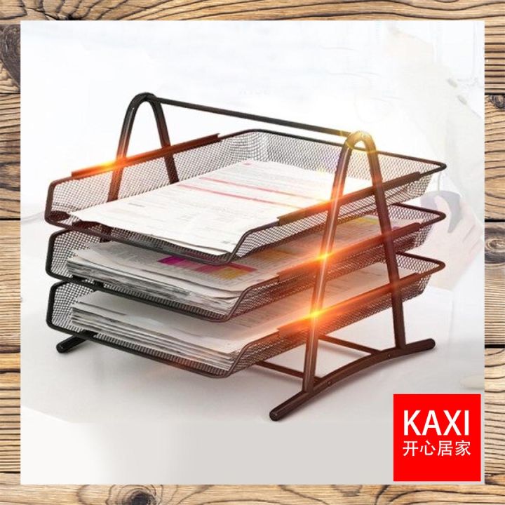 Metal Iron Fence Bookshelf Folder File Column Data Rack File Desktop ...