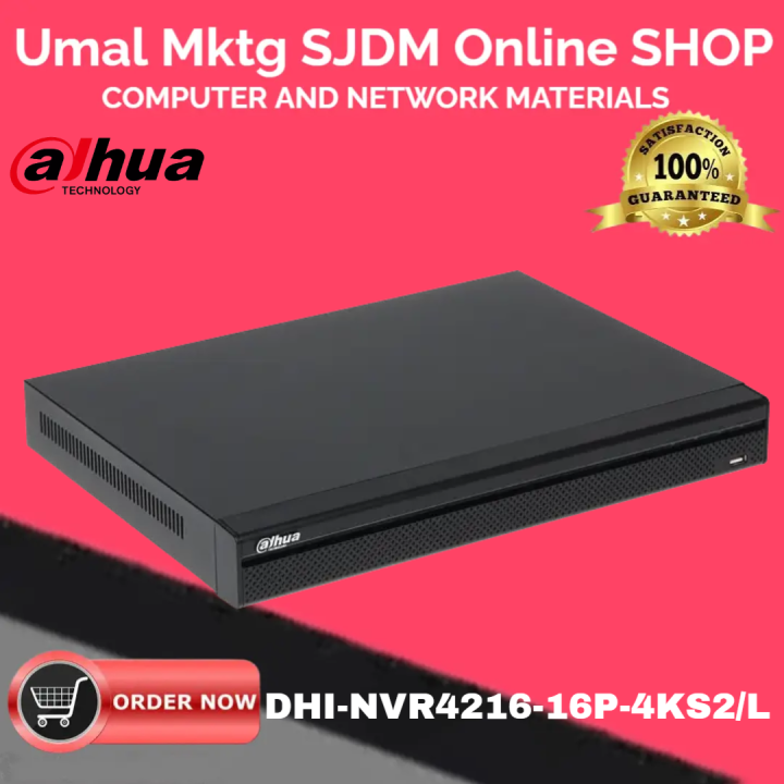 DAHUA DHI-NVR4216-16P-4KS2/L | 16 Channel 1U 2HDDs 16PoE Network Video Recorder | Lazada PH