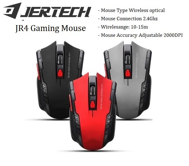 Jertech JR4 2.4Ghz USB Elite Mobile Gaming Wireless Mouse Computer ...