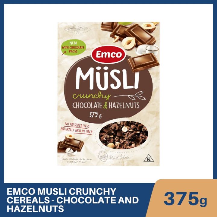 EMCO MUSLI Crunchy Cereals Chocolate and Hazelnuts 375g | Lazada PH