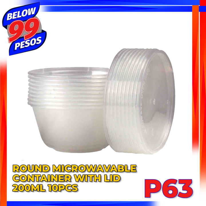 Below99pesos 10pcs Round Microwavable Container with Lid 200mL ...