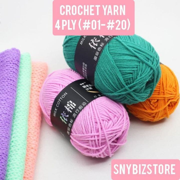 Crochet Yarn Benang Kait Milk Cotton 4 Ply 50g | Lazada
