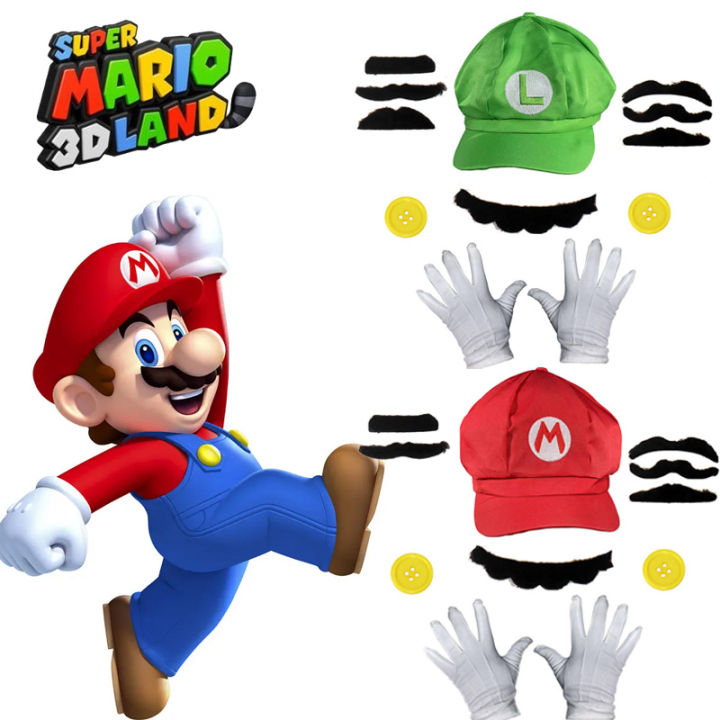 Game Super Mario Hat Caps Adult Mario Brothers Cosplay Accessories ...