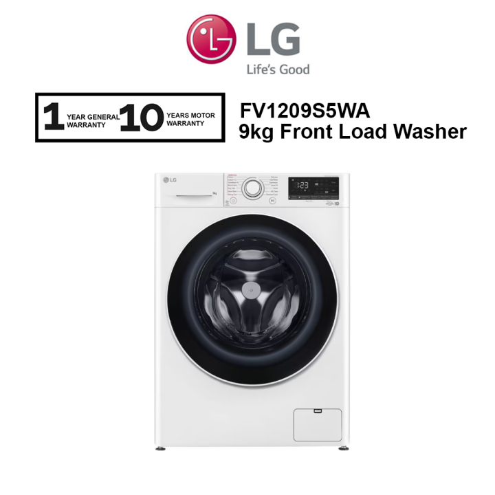 LG 9kg Front Load Washer FV1209S5WA with AI Direct Drive and Steam ...