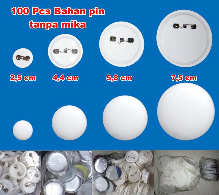 100 pcs Bahan baku pin peniti ukuran 7,5 cm | 5,8 cm | 4,4cm | 2,5 cm ...