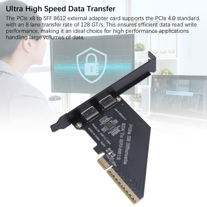 Zopsc PCIe 4.0 X8 to Oculink Card SFF 8612 High Speed External Graphics ...