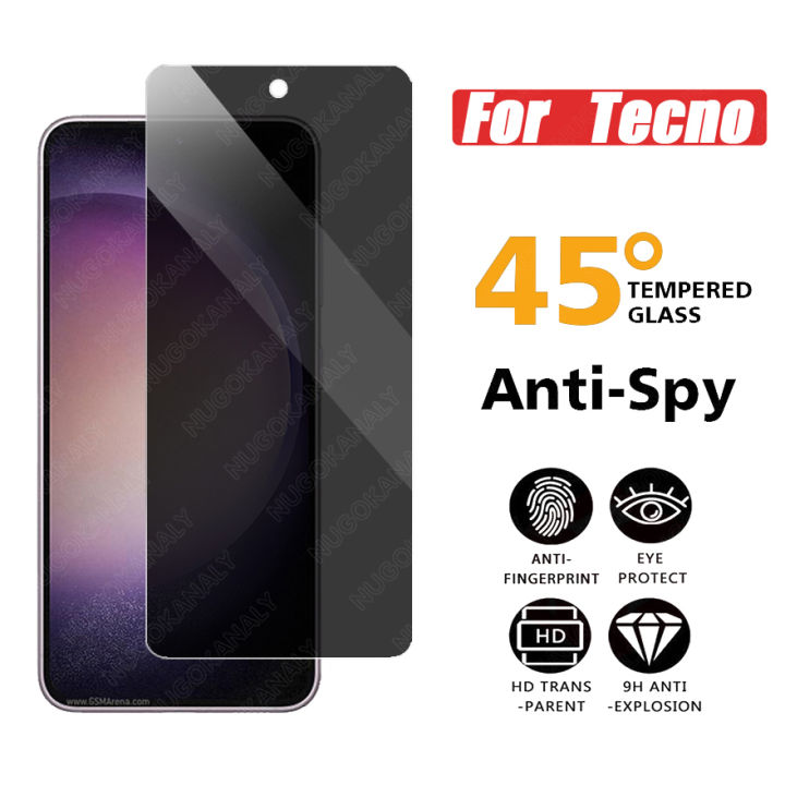 Privacy Tempered Glass for Tecno Spark 10 4G 10C Go 2024 2023 20 Pro 20c 6 Go Pova 5 Pro 5G ...