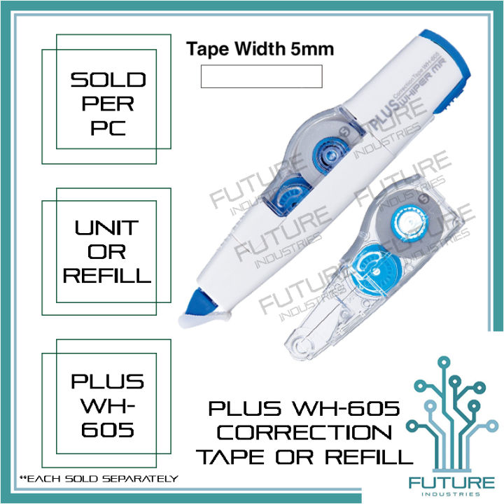 Correction Tape Plus Whiper MR WH605 Series WH-605R Refillable Pen ...