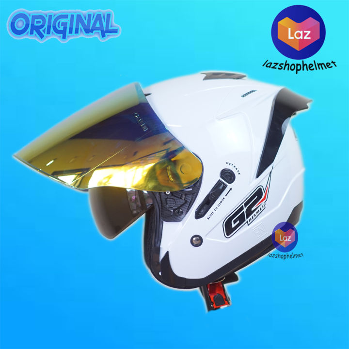 HELM G2 OPTIMAX ORIGINAL DOUBLE KACA (PAKET GANTENG KACA FLAT IRIDIUM ...