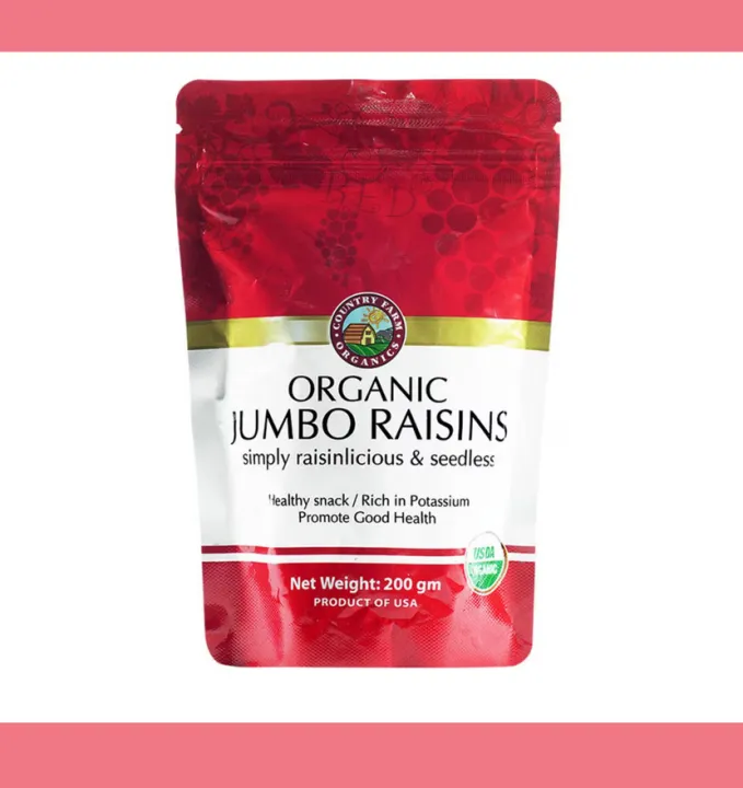 Country Farm Jumbo Raisin Organic Seedless Raisins 200g Red EXP: 13/02 ...