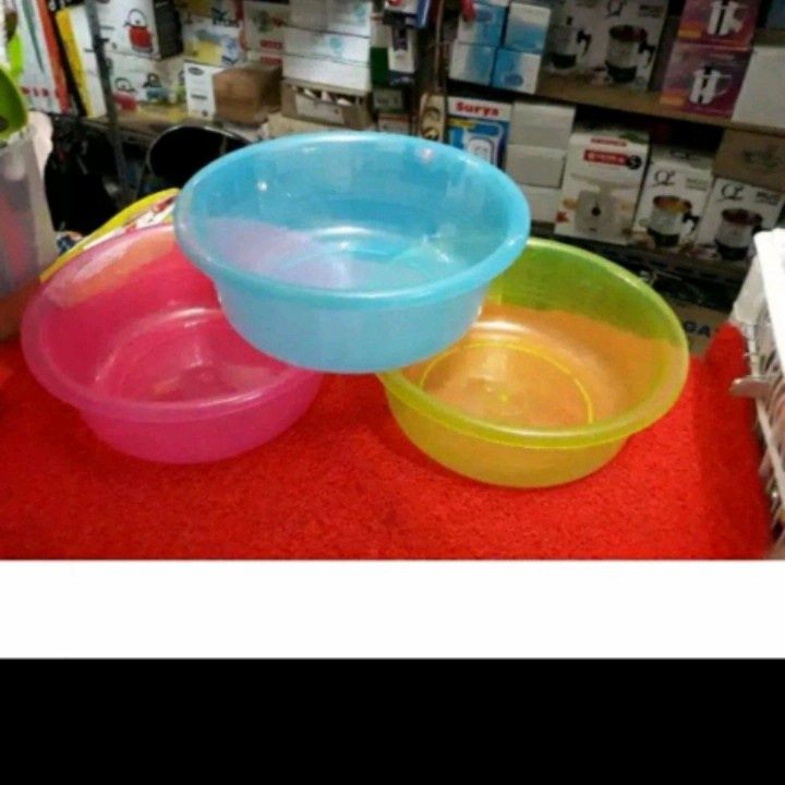 Baskom bulat Plastik - Besek - Baskom Plastik Transparan 12 inch KMP ...