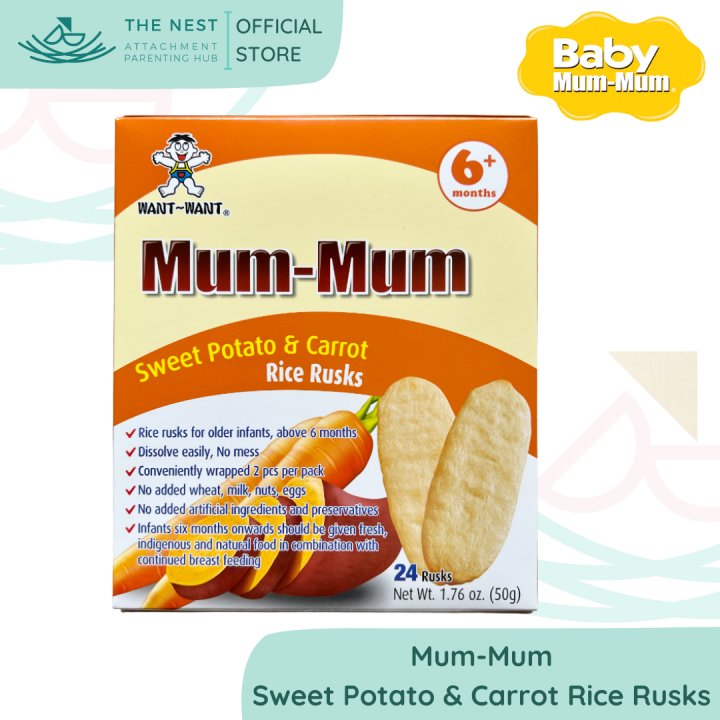 Mum-Mum Sweet Potato & Carrot Rice Rusks Biscuits Baby Snacks for ...