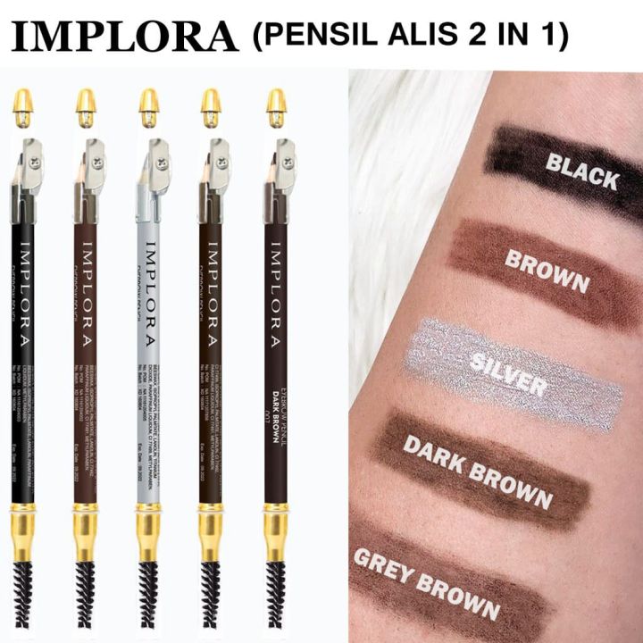 IMPLORA Eye Brow Pencil 2 IN 1 ( PENSIL + SERUTAN + SIKAT ) ORIGINAL ...