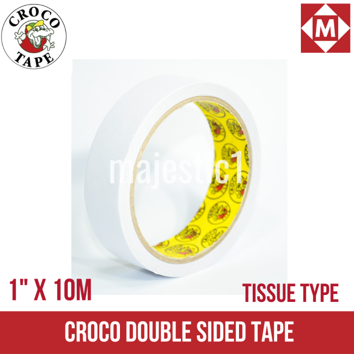 Croco Double Sided Tape 1" x 10Meters tissue type | Lazada PH