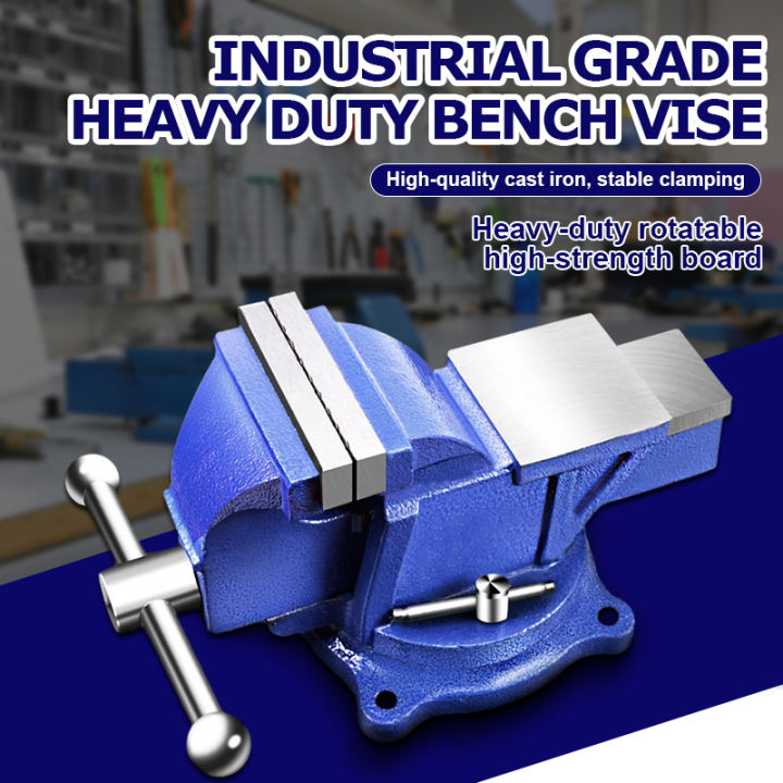 Heavy Duty Bench Vise Clamp 360° Rotating Cast Iron Bench Vise With ...