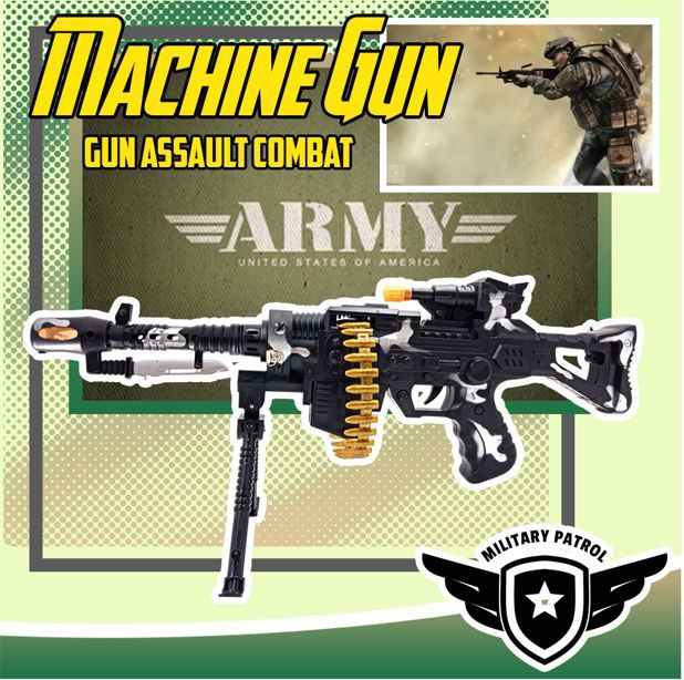 Machinegun Toy 3 Types Pretend Play Military Soldier Blaster Gun Toy ...