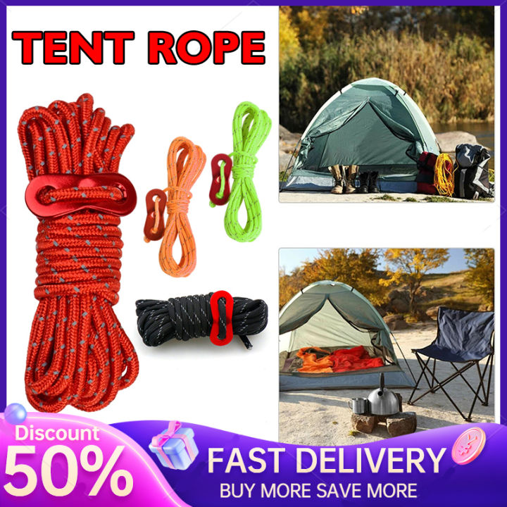 4 Meter Tali Khemah Reflective Camping Rope Tent Rope Tent Tarp ...