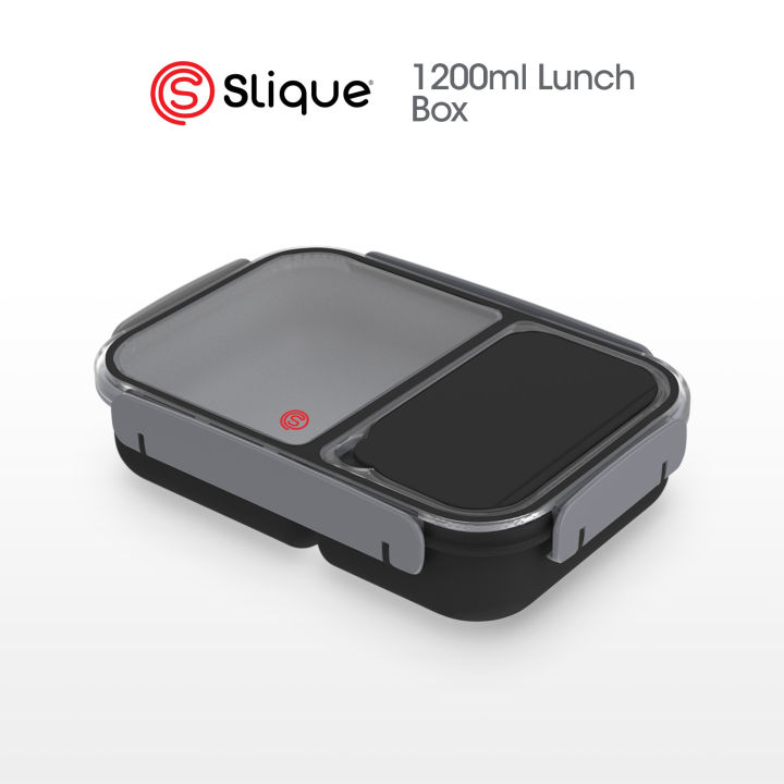 SLIQUE Premium Lunch Box for Adult and Kids Bento Box with Spork 1200ml ...