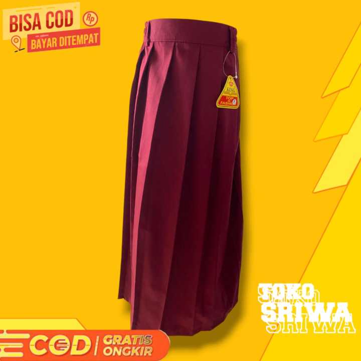 ROK SEKOLAH SD MERAH PANJANG / Rok rempel merah seragam kelas 1 - 6 ...