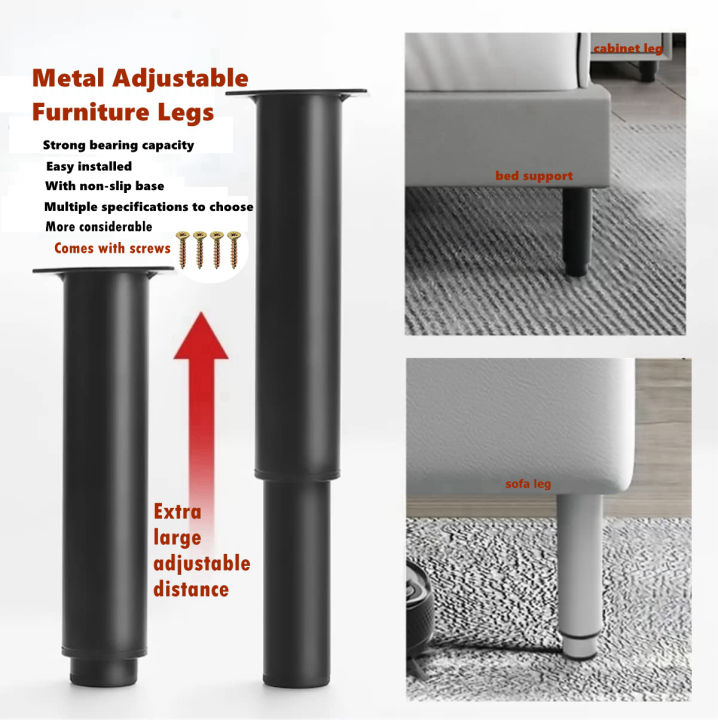 Adjustable Metal Sofa Leg Steel Bed Leg Support Table Foot Furniture ...