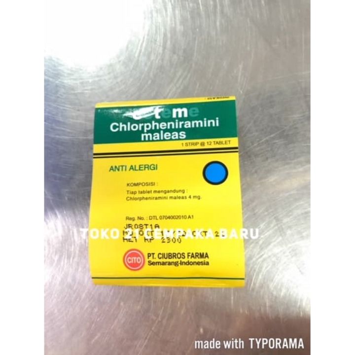Obat CeTeMe CTM 1 Strip @ 12 Tablet | Obat Anti Alergi Gatal Bintik ...