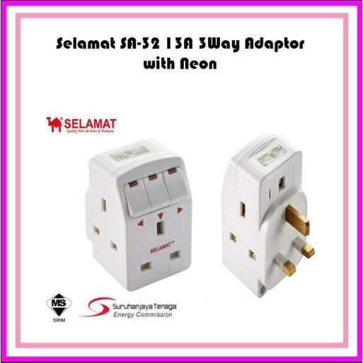 SELAMAT 3WAY MULTI ADAPTOR WITH NEON & SWITCH SA-32 | Lazada