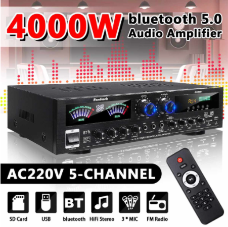 4000W 5.1 Channel Power Amplifier Home Theater Karaoke Amplifier ...