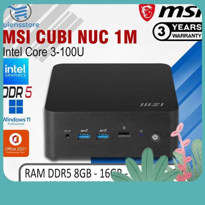 MINI PC MSI CUBI NUC 1M INTEL CORE 3 100U FULLSET Windows 11 Pro ...