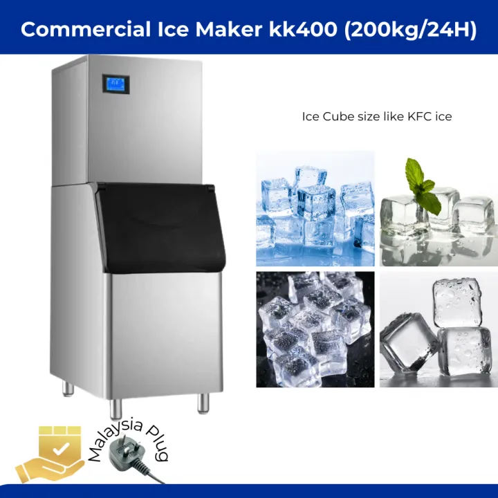 Commercial Ice Maker kk400 – 200KG Daily Production, auto Cleaning, and ...