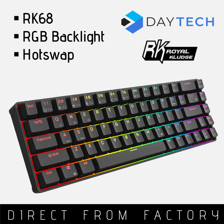 RK68 65% Mechanical Gaming Keyboard Royal Kludge Bluetooth Wireless RK ...
