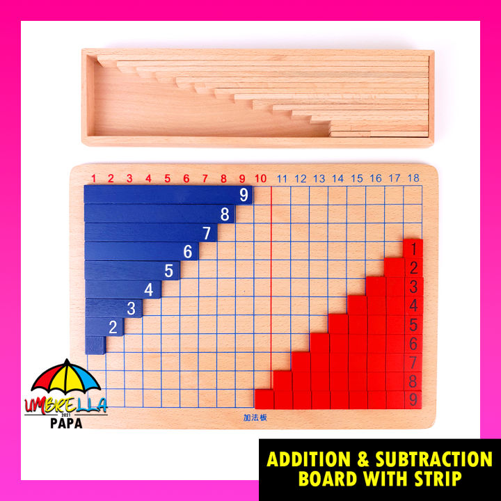 🔥 Montessori Math Addition and Subtraction Board with Strips 数学加减板 | Lazada